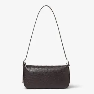 Fendi Baguette® 26424 Dark Brown Ostrich Leather Bag